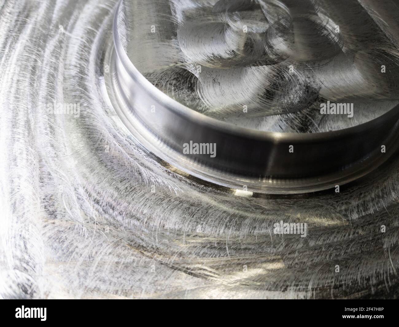 round steel workpiece after cnc surface milling - full frame industrial ...