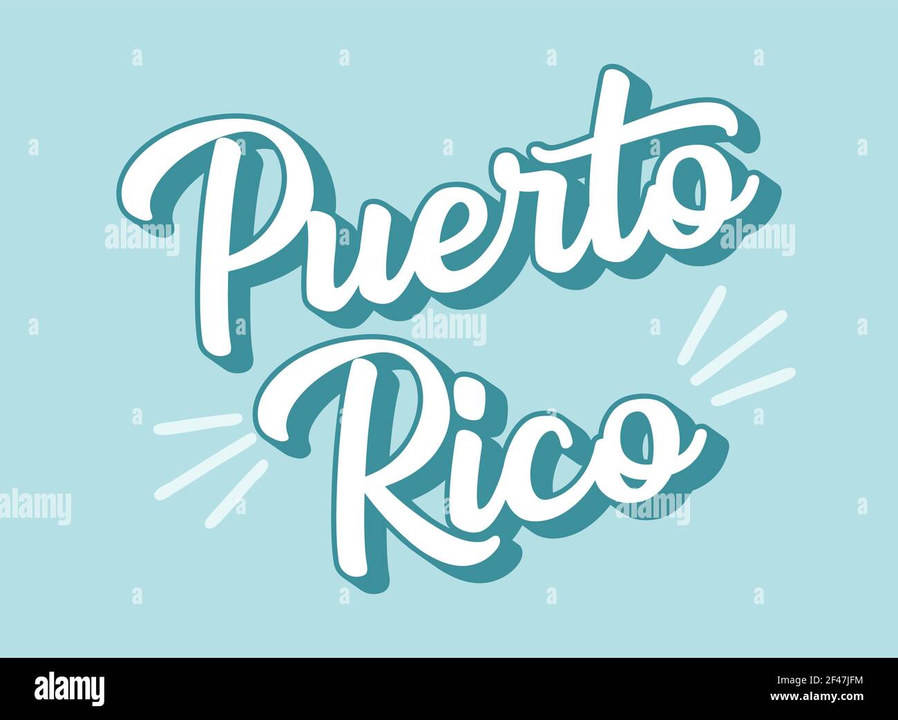 Hand sketched PUERTO RICO text. 3D vintage, retro lettering for poster ...
