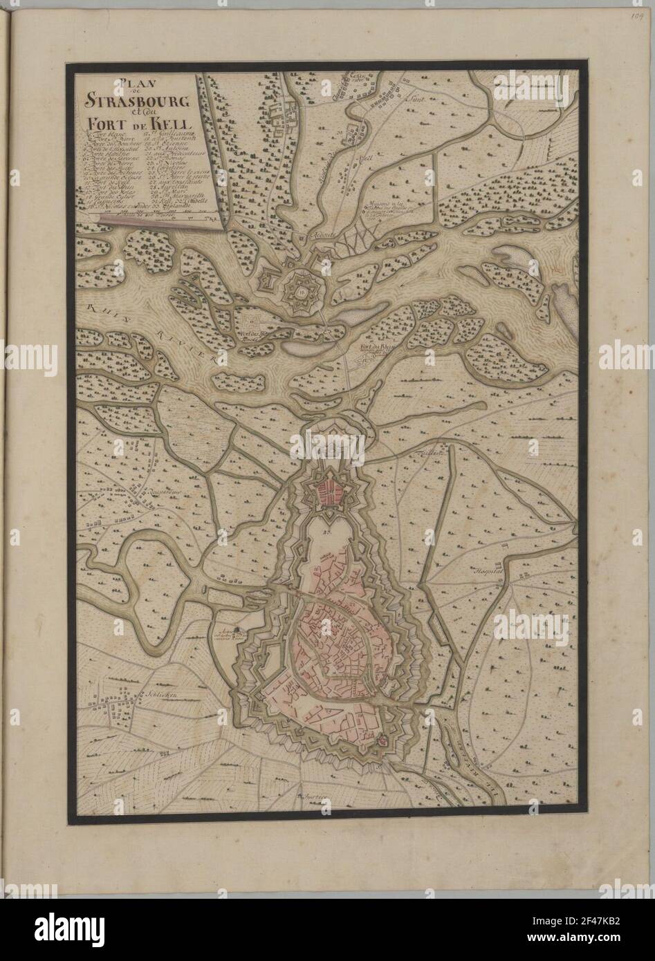 Plan of Strasbourg and Fort de Kell Stock Photo - Alamy