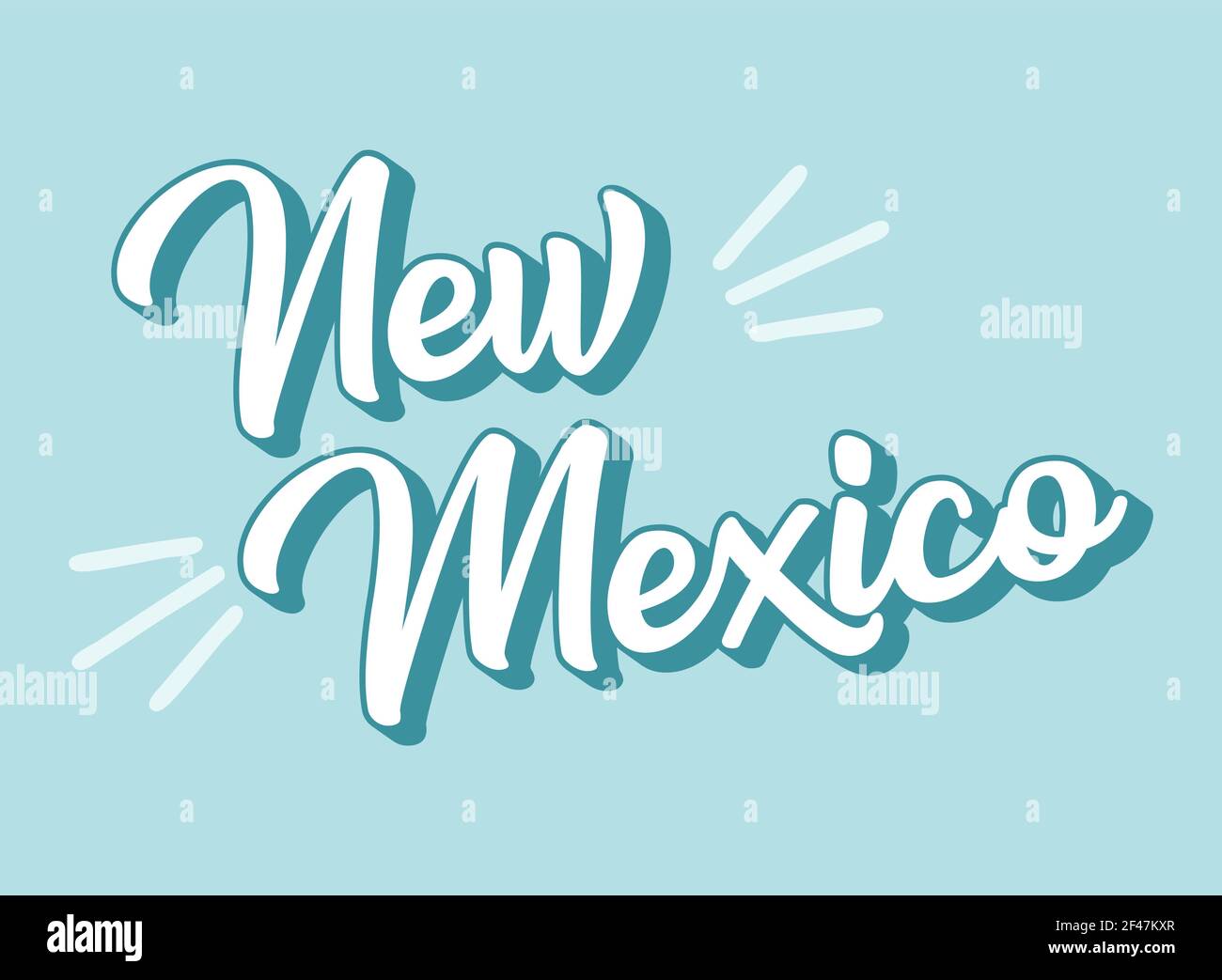 Hand sketched NEW MEXICO text. 3D vintage, retro lettering for poster ...