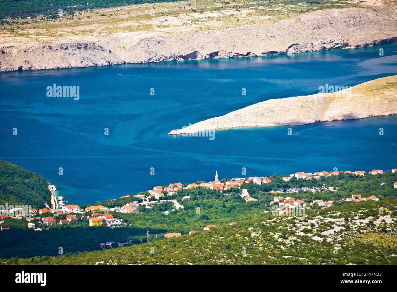 Jadranovo. Adriatic sea village on Crikvenica riviera and stone desert ...