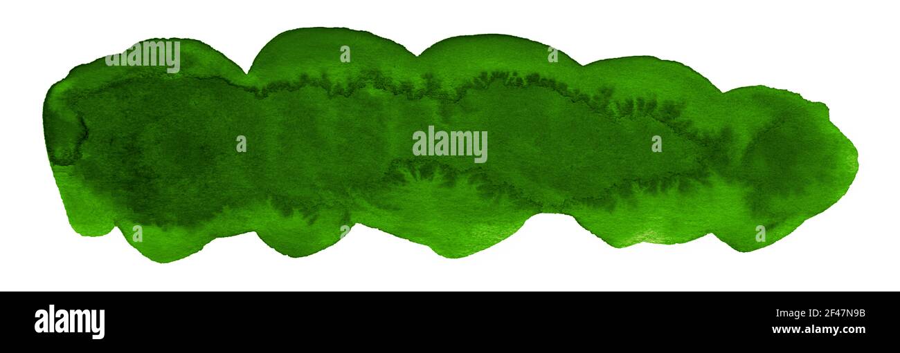 Green watercolor long drawn out spot. Template for creativity Stock ...