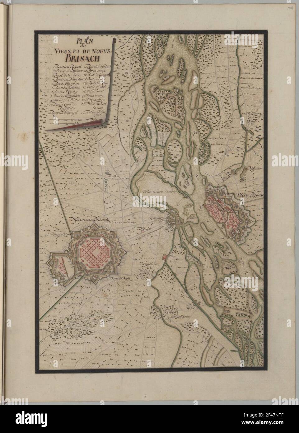 Map of Old and New Brisach Stock Photo - Alamy