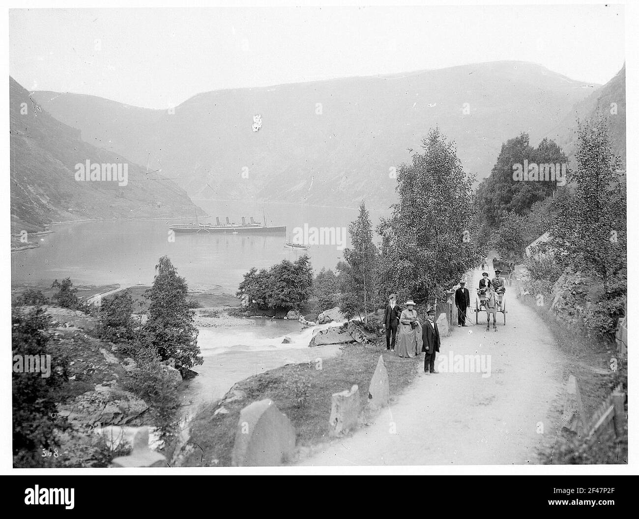 Merok / Norway: in the Geirangerfjord. Victoria Luise in the bay of the ...