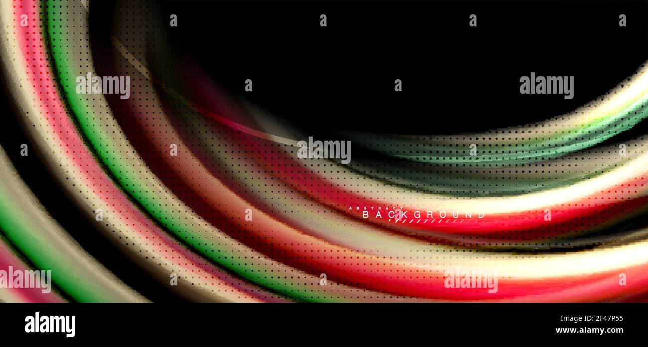 Multicolored wave lines on black background design. Multicolored wave ...