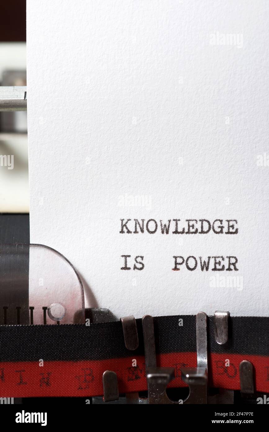 Knowledge is power phrase written with a typewriter Stock Photo - Alamy