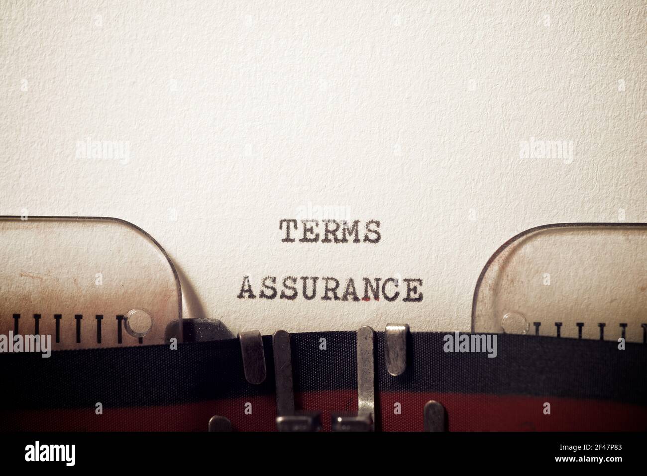 Terms assurance phrase written with a typewriter Stock Photo - Alamy