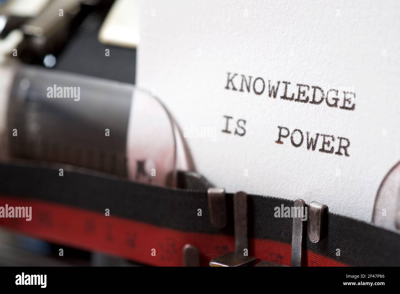 Knowledge is power phrase written with a typewriter Stock Photo - Alamy