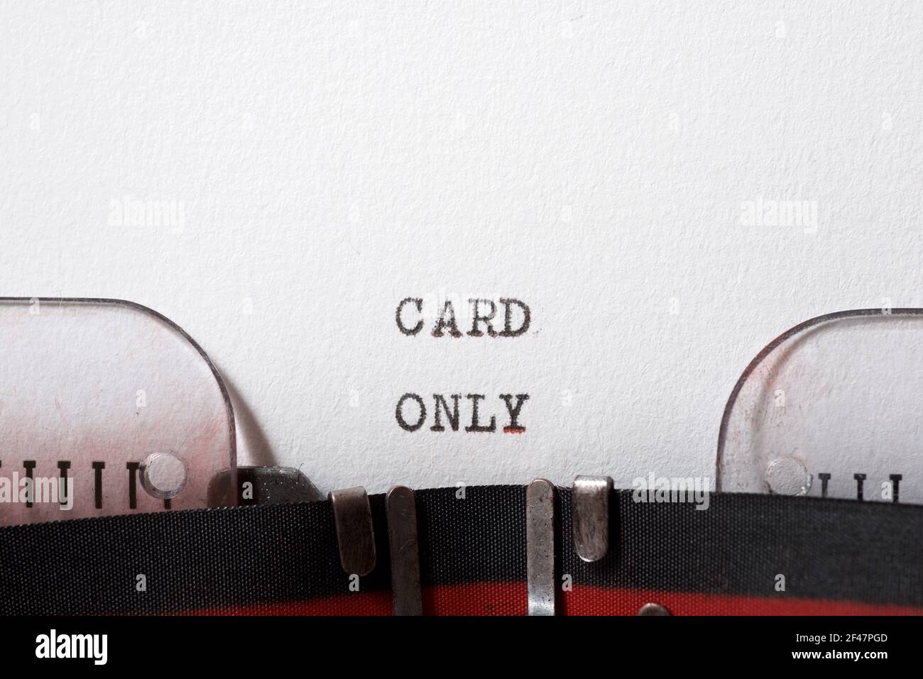 Card only phrase written with a typewriter Stock Photo - Alamy