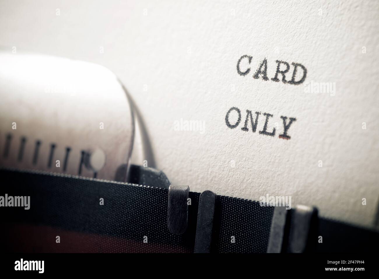 Card only phrase written with a typewriter Stock Photo - Alamy