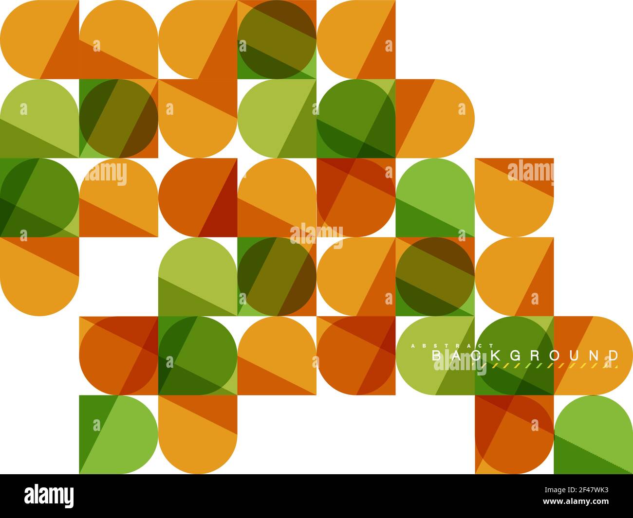 Round square geometric shapes on white, tile mosaic abstract background ...