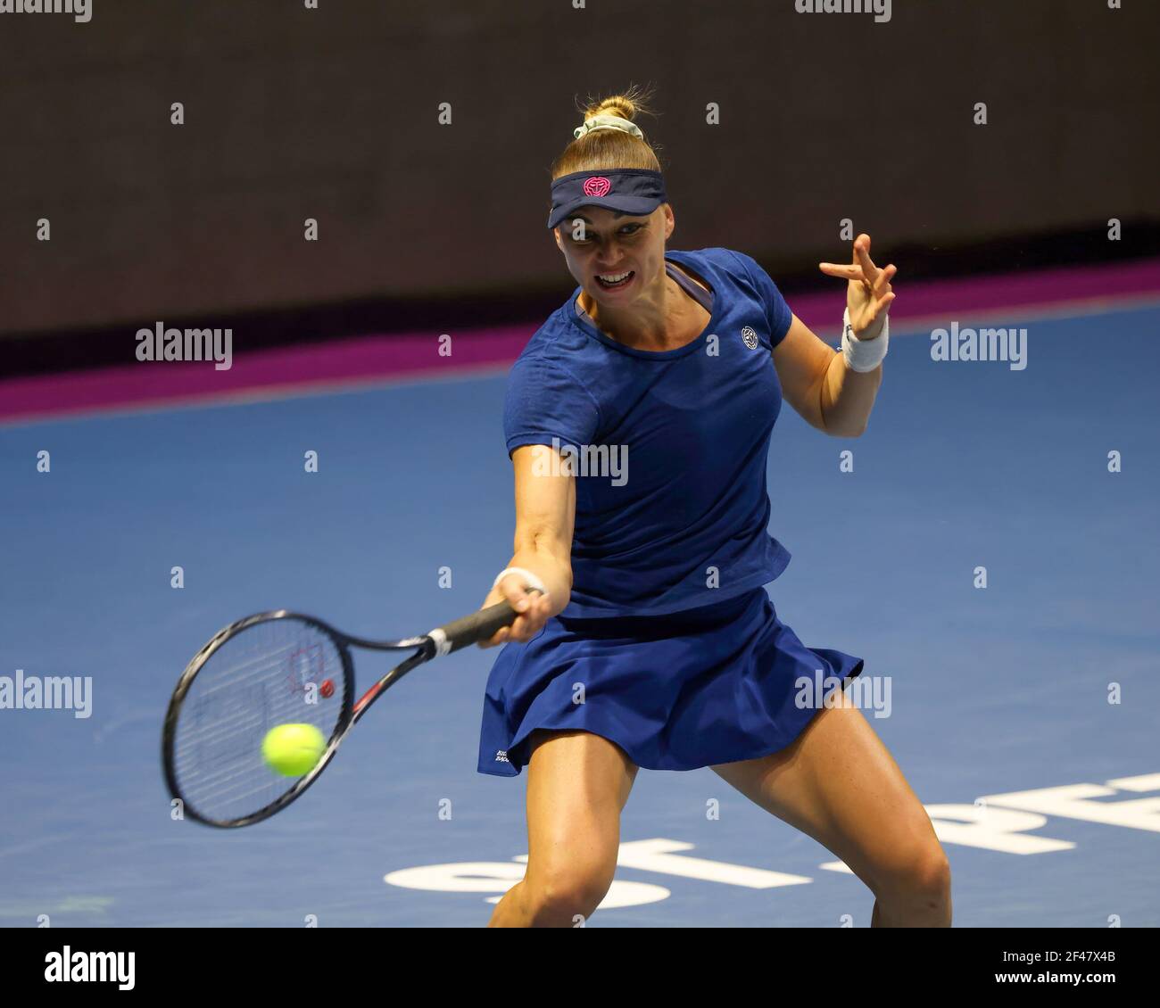 Vera Zvonareva of Russia playing against Anastasia Gasanova of Russia ...