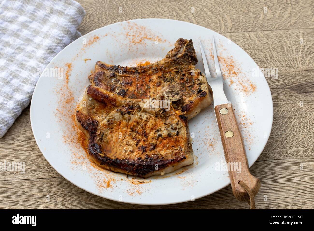 cooked pork chop Stock Photo - Alamy