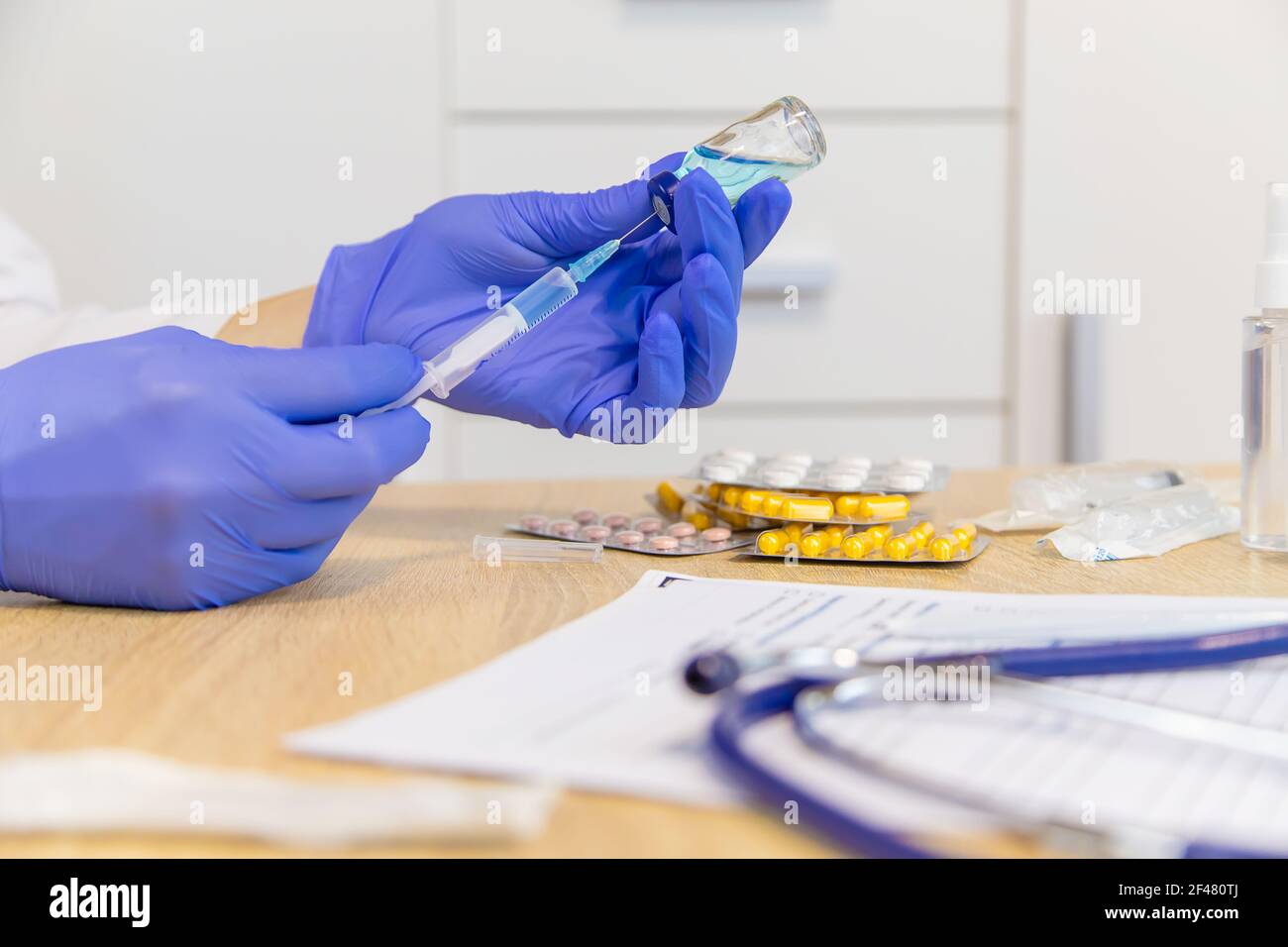 Injection vaccine against virus, injecting child Stock Photo - Alamy