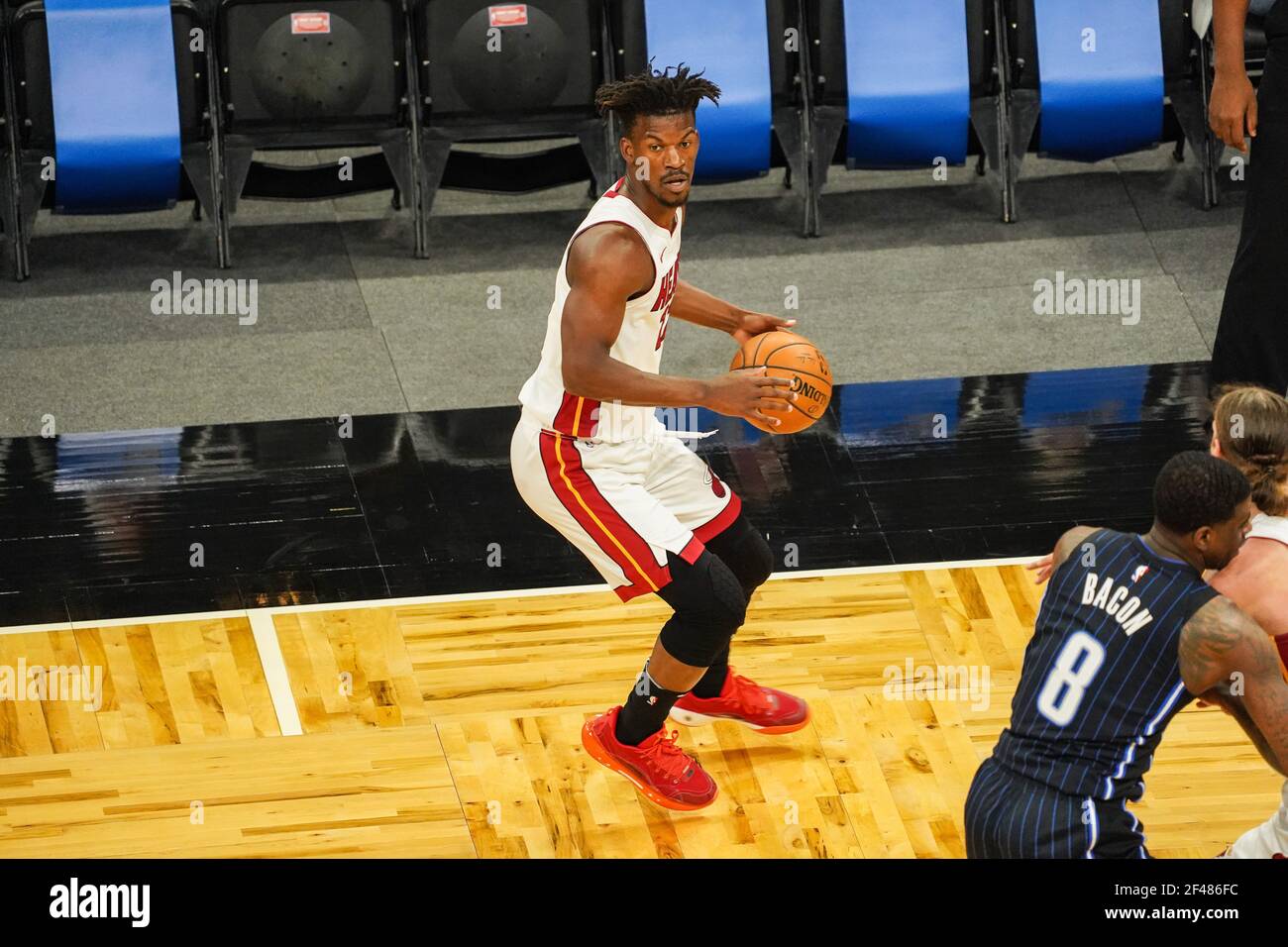 Orlando, Florida, USA, March 14, 2021, Miami Heat player Jimmy Butler ...