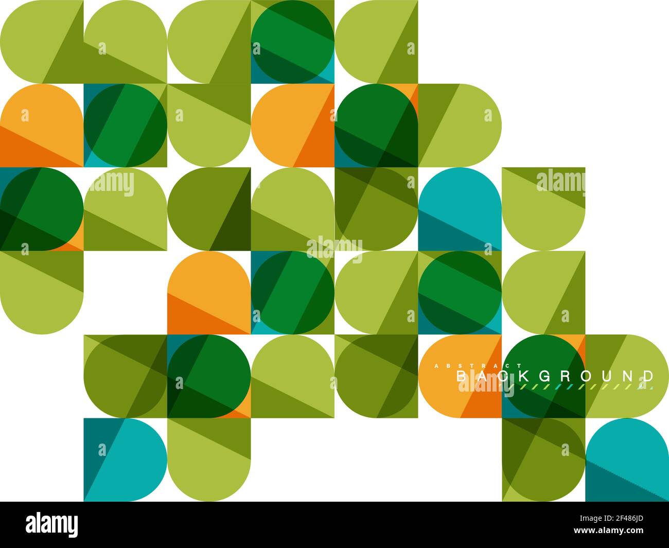 Round square geometric shapes on white, tile mosaic abstract background ...