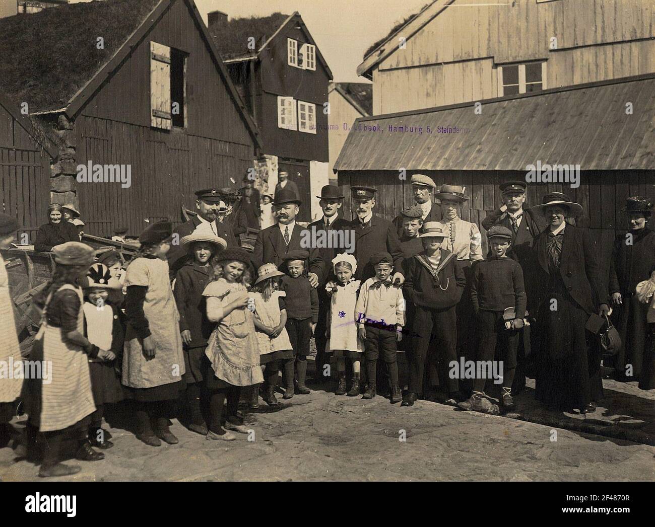 Thorshaven / Faroe Islands (Denmark). Group formation with native ...