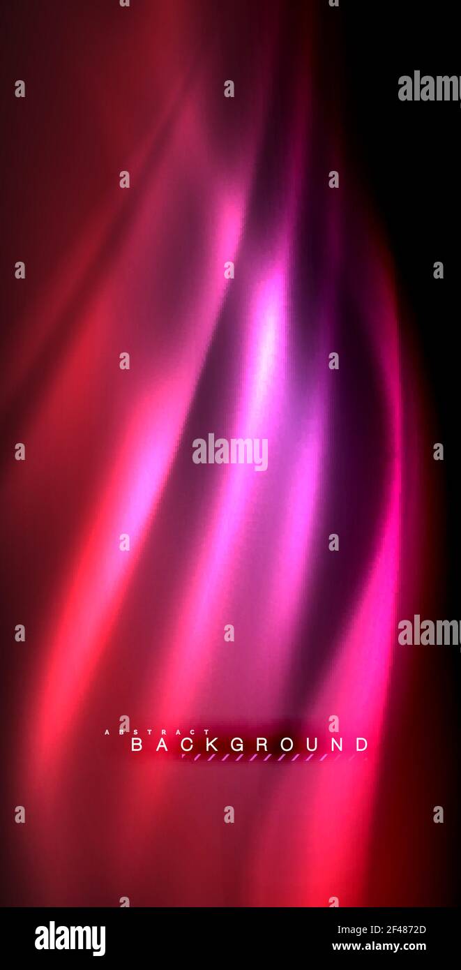 Neon Glowing Wave Magic Energy And Light Motion Background Neon
