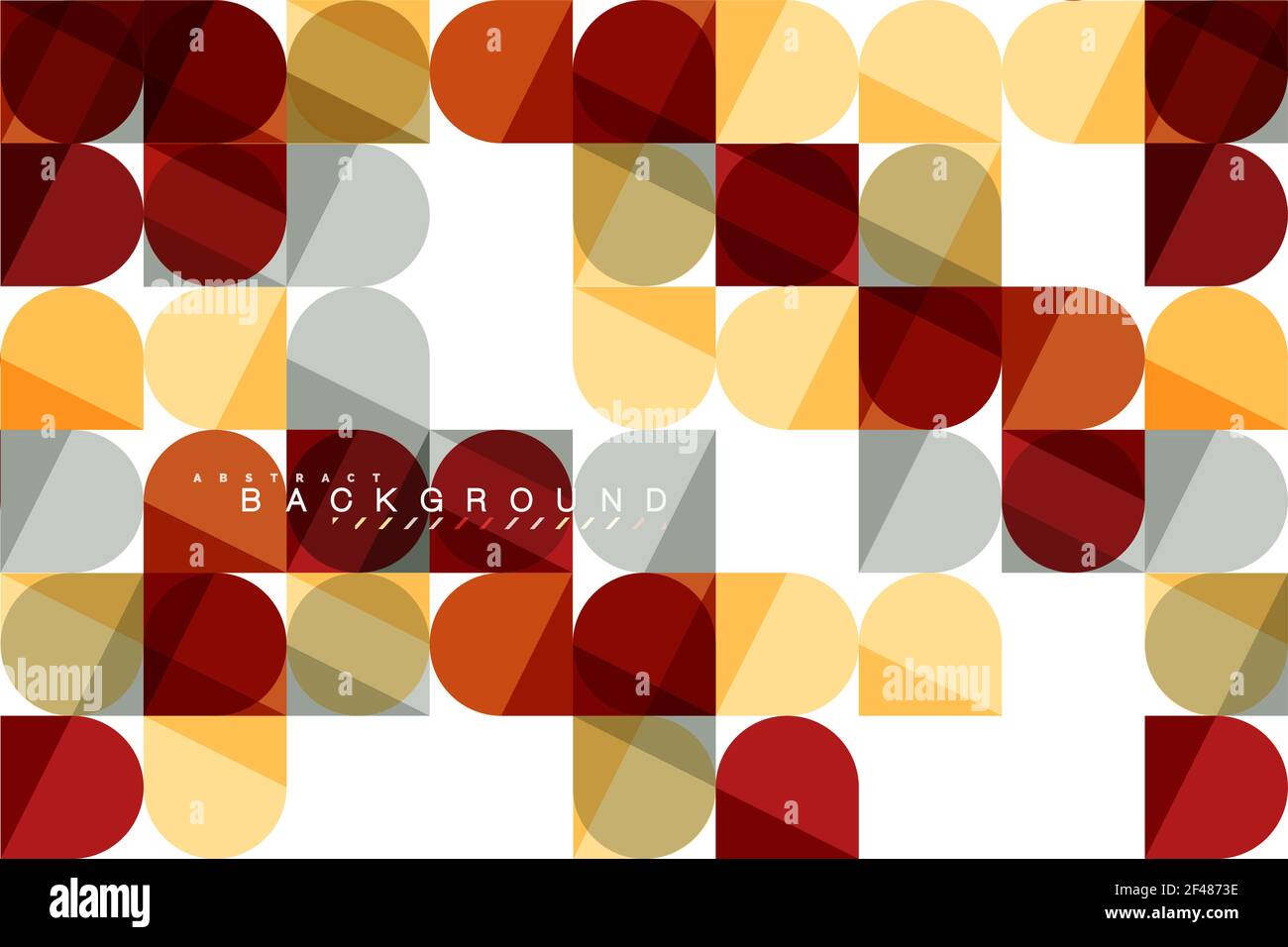 Round square geometric shapes on white, tile mosaic abstract background ...