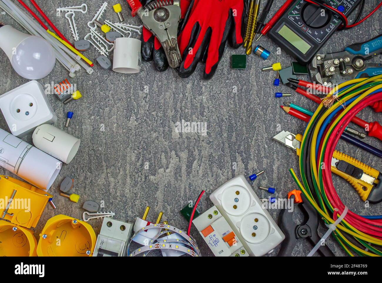 Electrical tools and a set of components for use in electrical ...