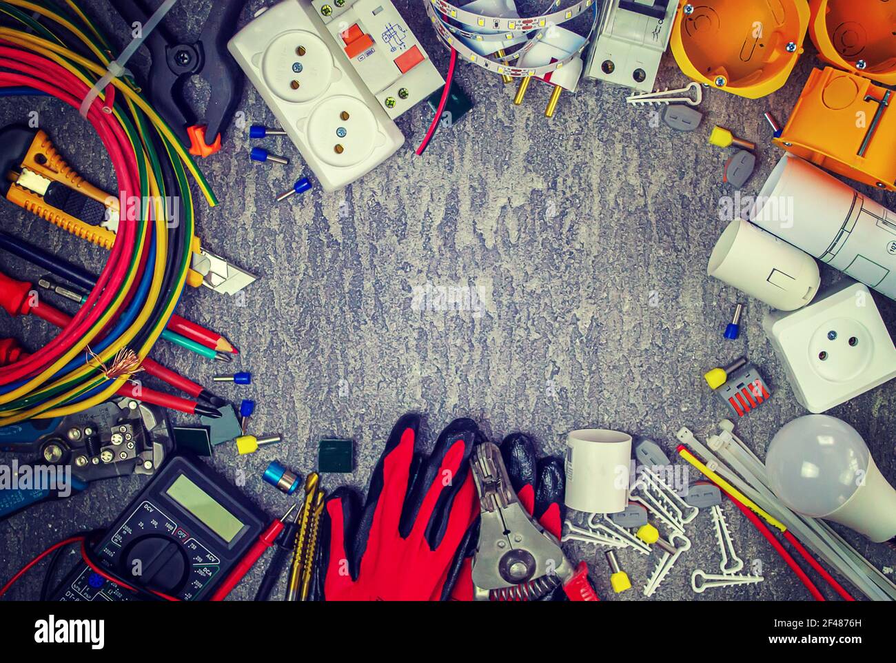 Electrical tools and a set of components for use in electrical ...