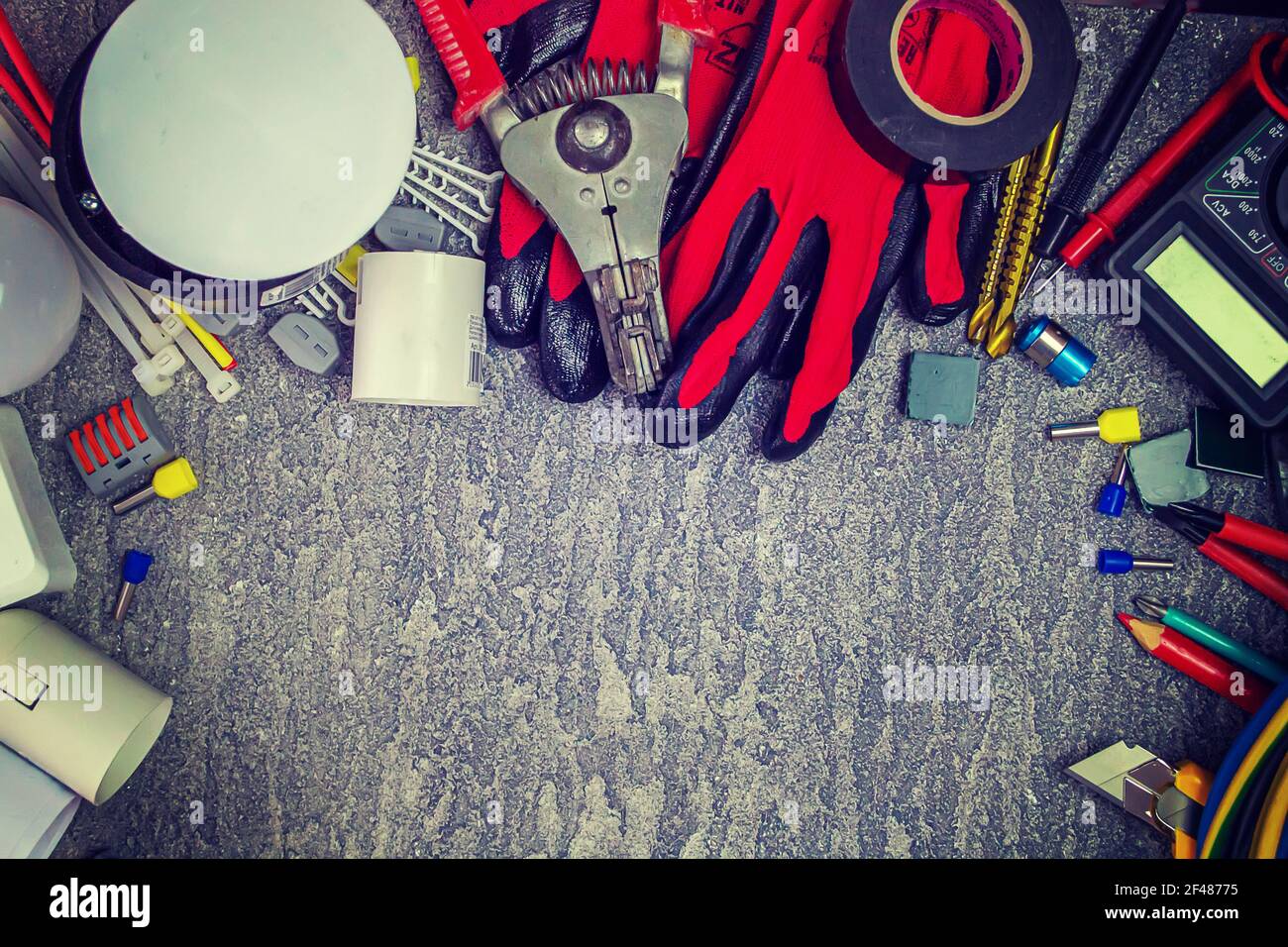 Electrical tools and a set of components for use in electrical ...