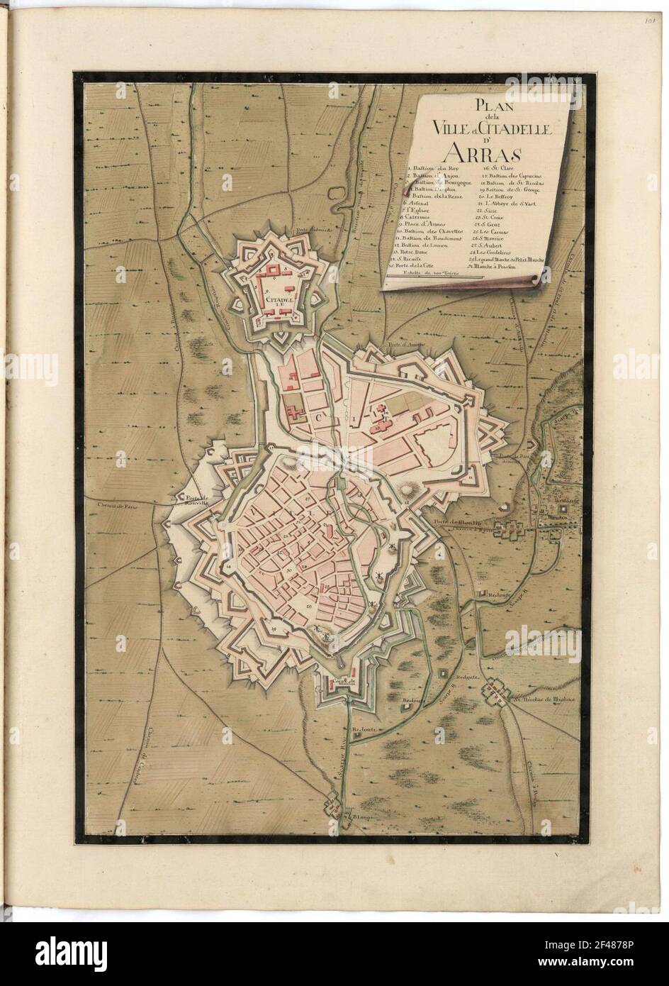 Map of the city and citadel of Arras Stock Photo - Alamy