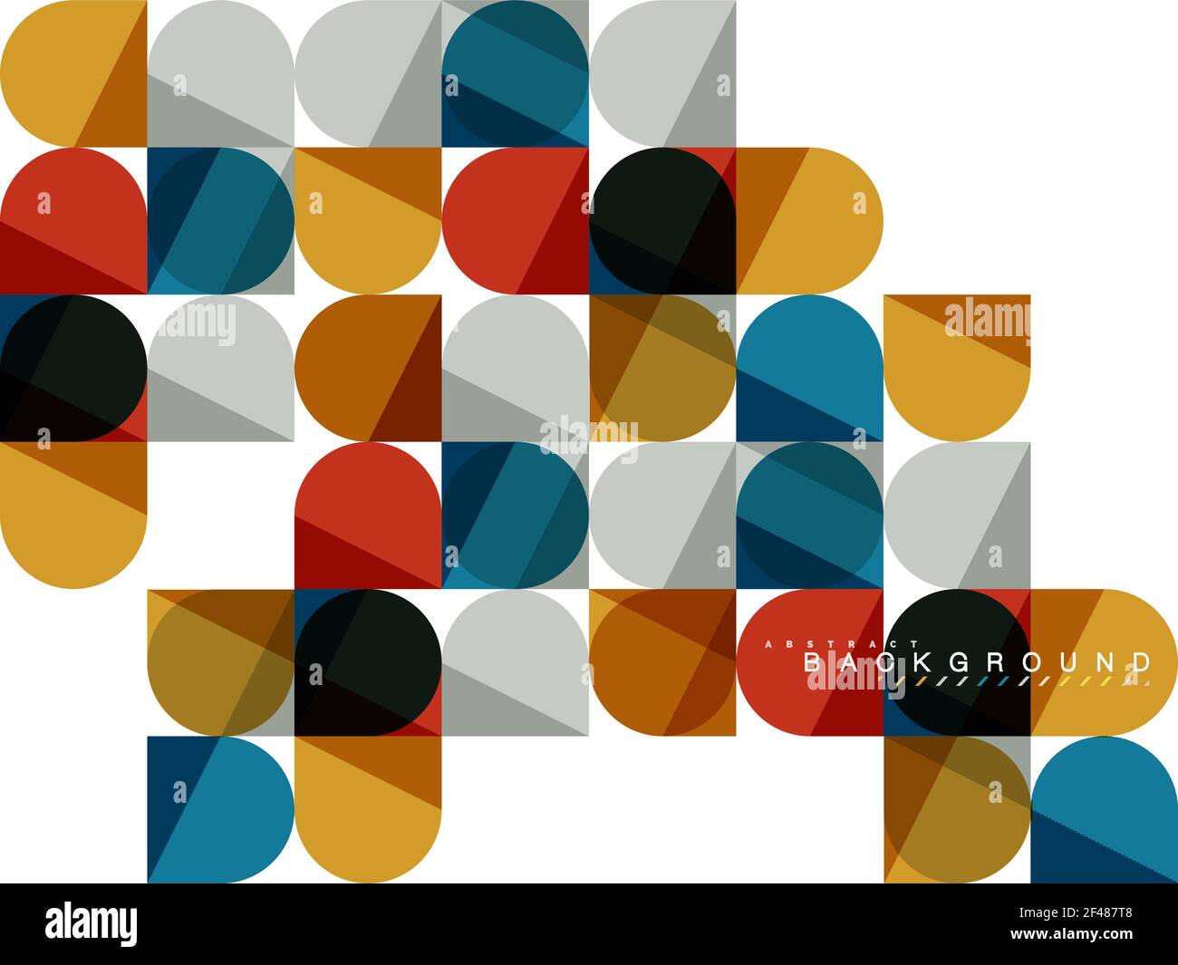 Round square geometric shapes on white, tile mosaic abstract background ...