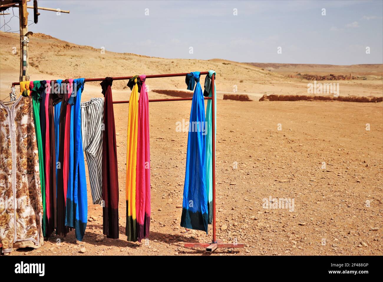 Souvenir Hut Selling Scarves in the Middle of the Moroccan Dessert in ...