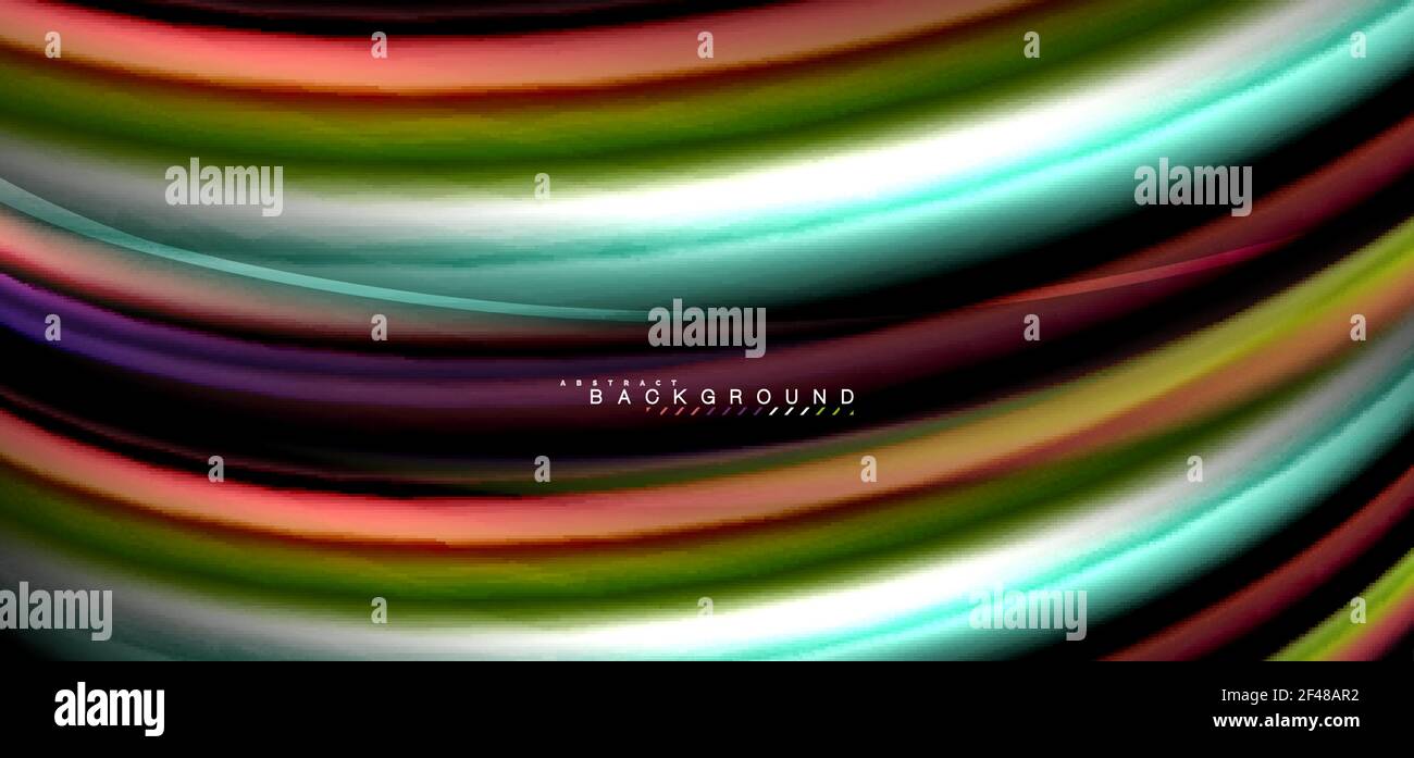 Multicolored wave lines on black background design. Multicolored wave ...