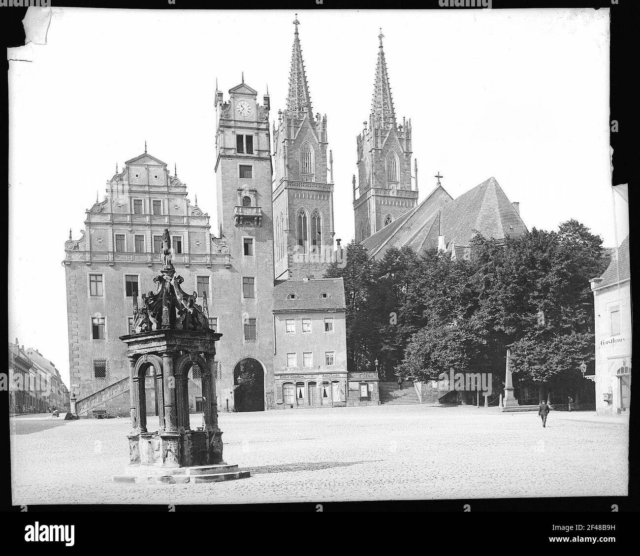 Historical town hall church Black and White Stock Photos & Images - Alamy