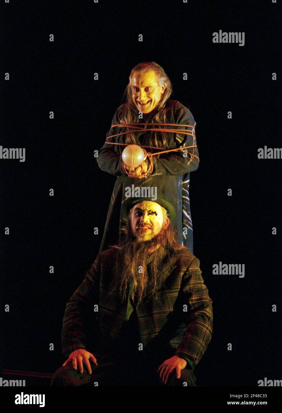 John Tomlinson (Wotan / The Wanderer - front), Graham Clark (Mime) in ...