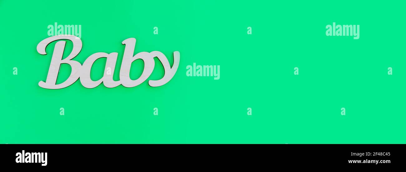 lettering baby on a green background Stock Photo - Alamy