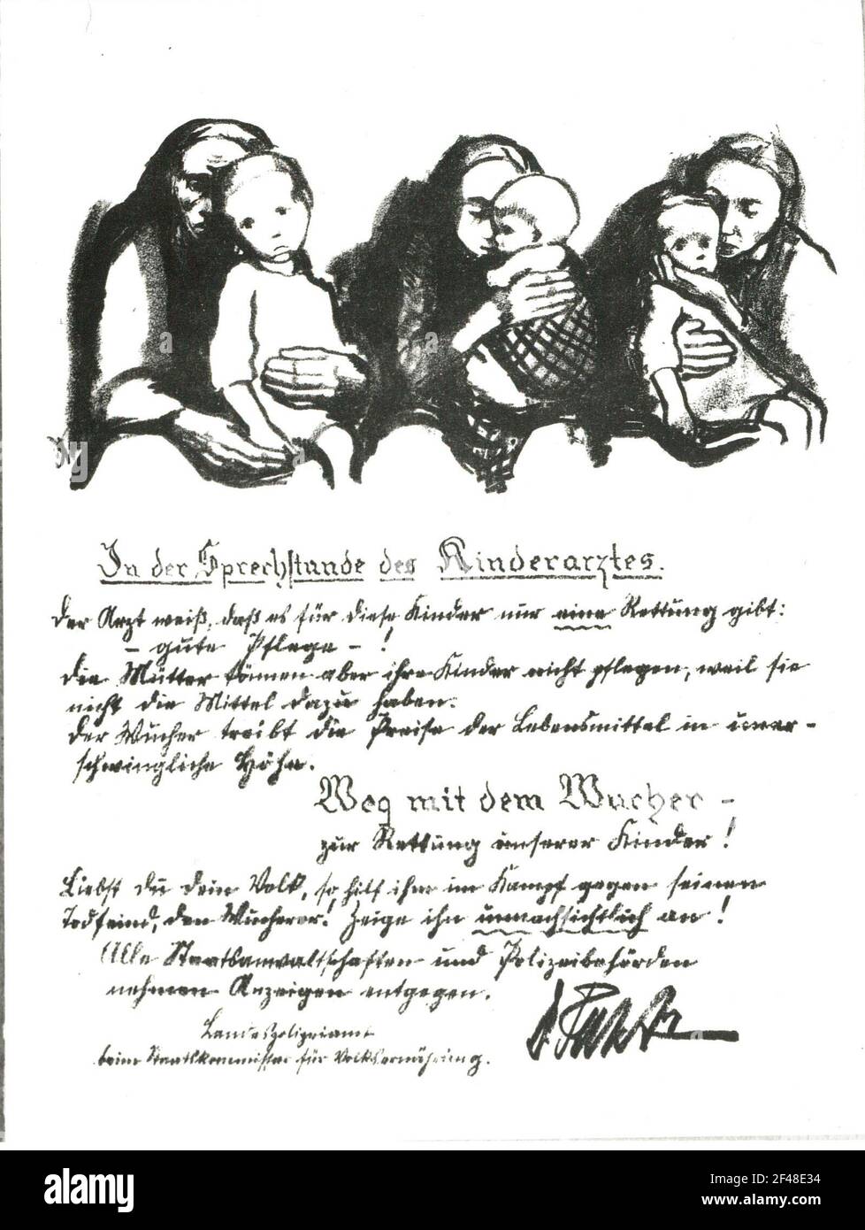 Poster "in the office hours of the pediatric doctor" (leaflet against ...