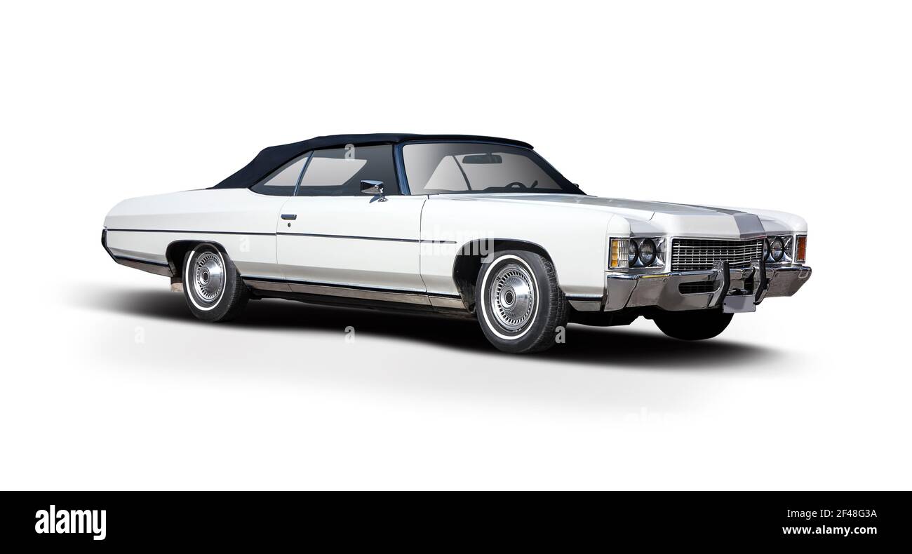 Classic American convertible car isolated on white background Stock ...