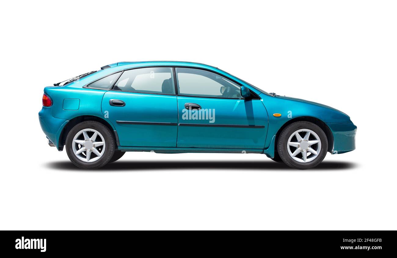 Japanese fastback car, side view isolated on white background Stock ...