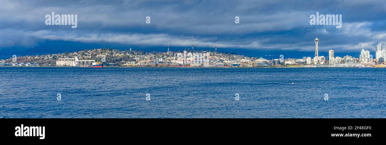 A panoramic shot of Queen Anne Hill in Seattle, Washington Stock Photo ...