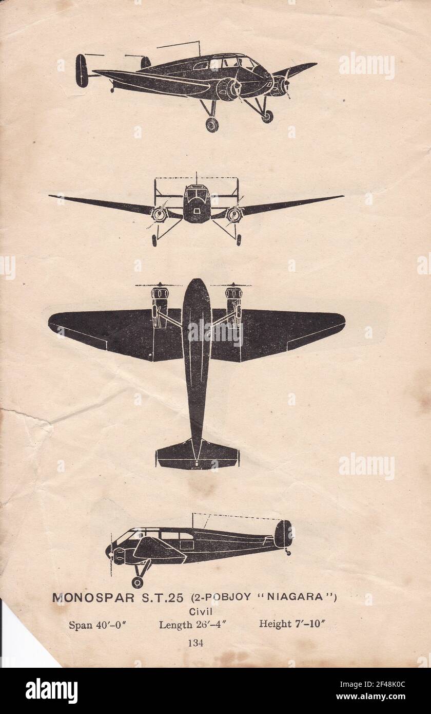 WW2 plane recognition - Monospar S.T.25 (2-Pobjoy 'Niagara') Civil ...