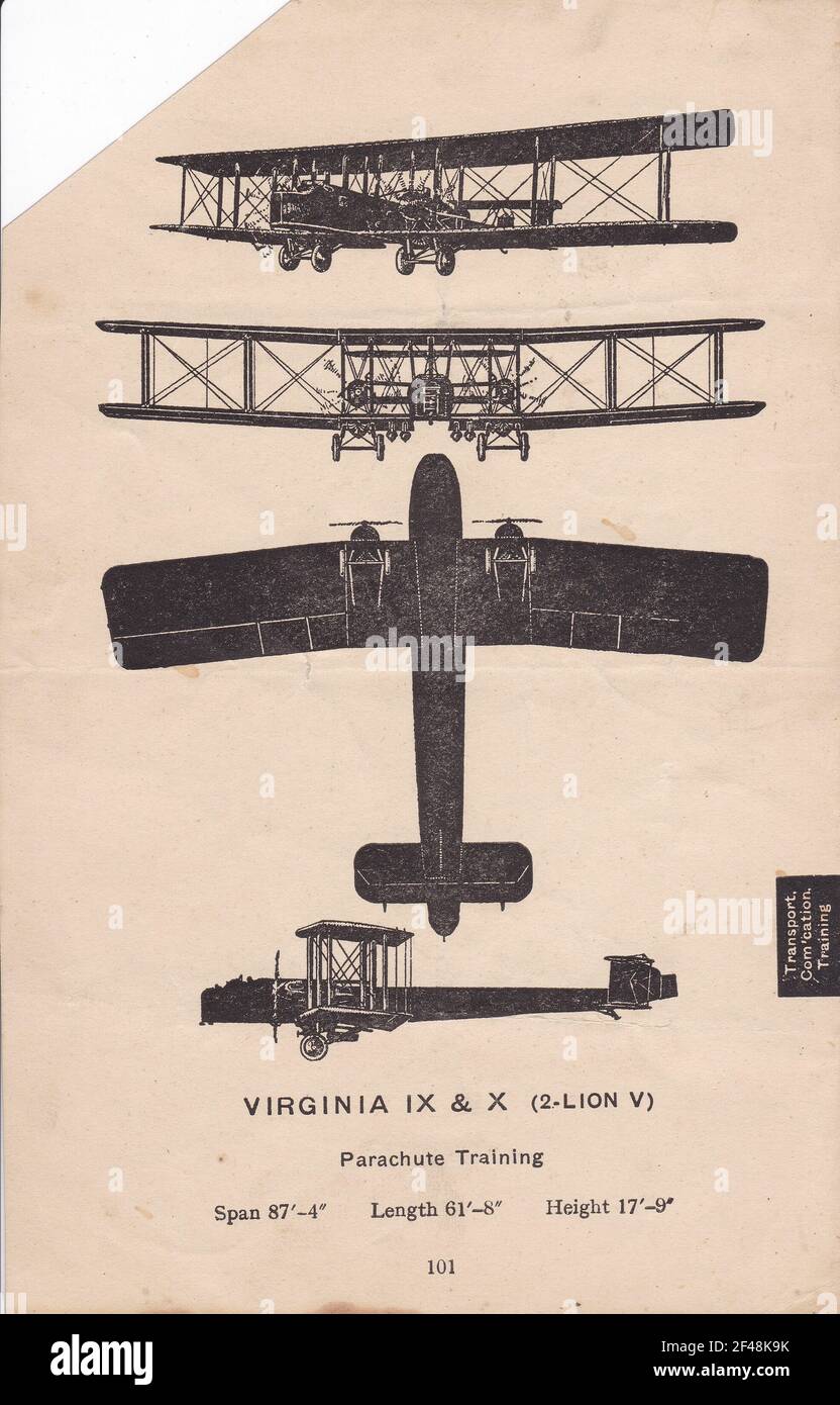 WW2 plane recognition - Virginia IX & X (2-Lion V) Parachute Training ...