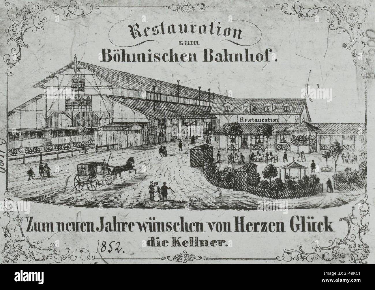 New year map with presentation of the "restoration to the Bohemian ...