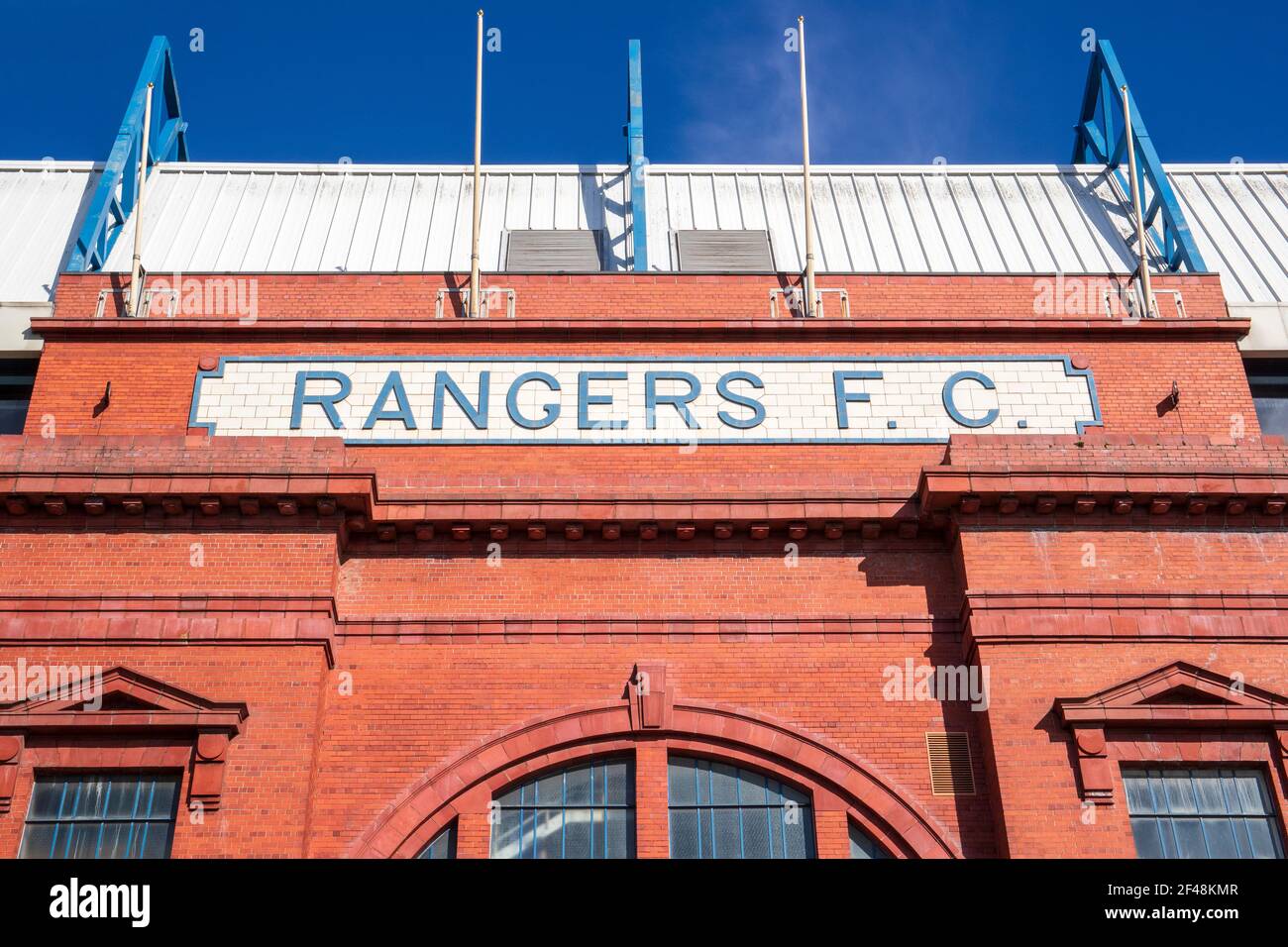 Exterior of Ibrox Football stadium, home of Rangers FC, Govan, Glasgow ...
