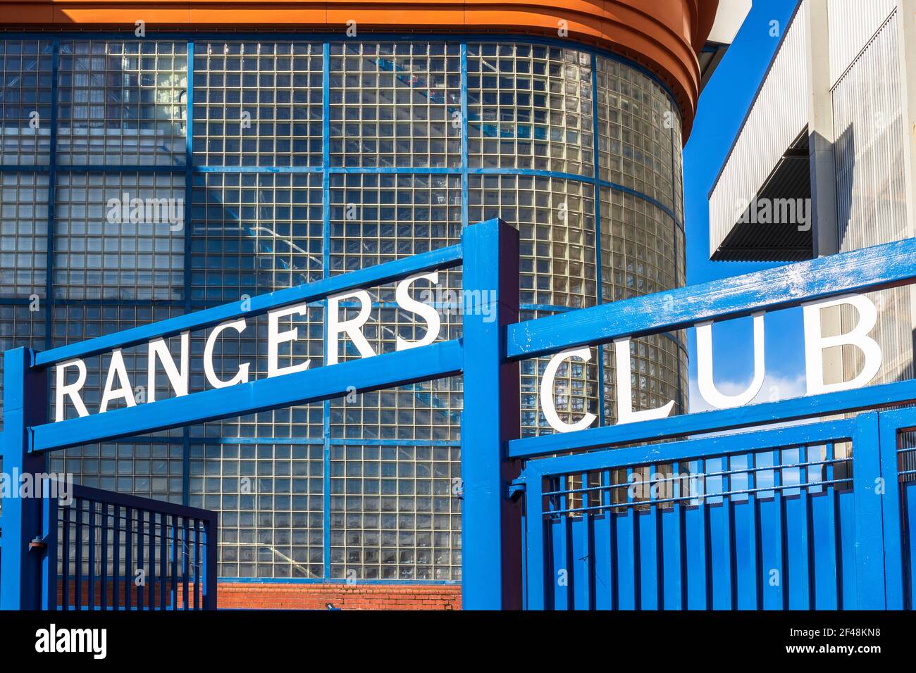 Sign at Copland Road Stand at Rangers Football Club, Ibrox stadium ...