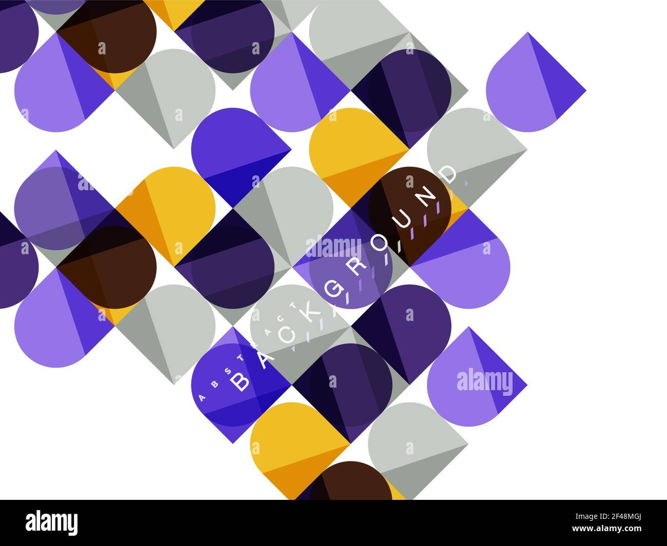 Round square geometric shapes on white, tile mosaic abstract background ...