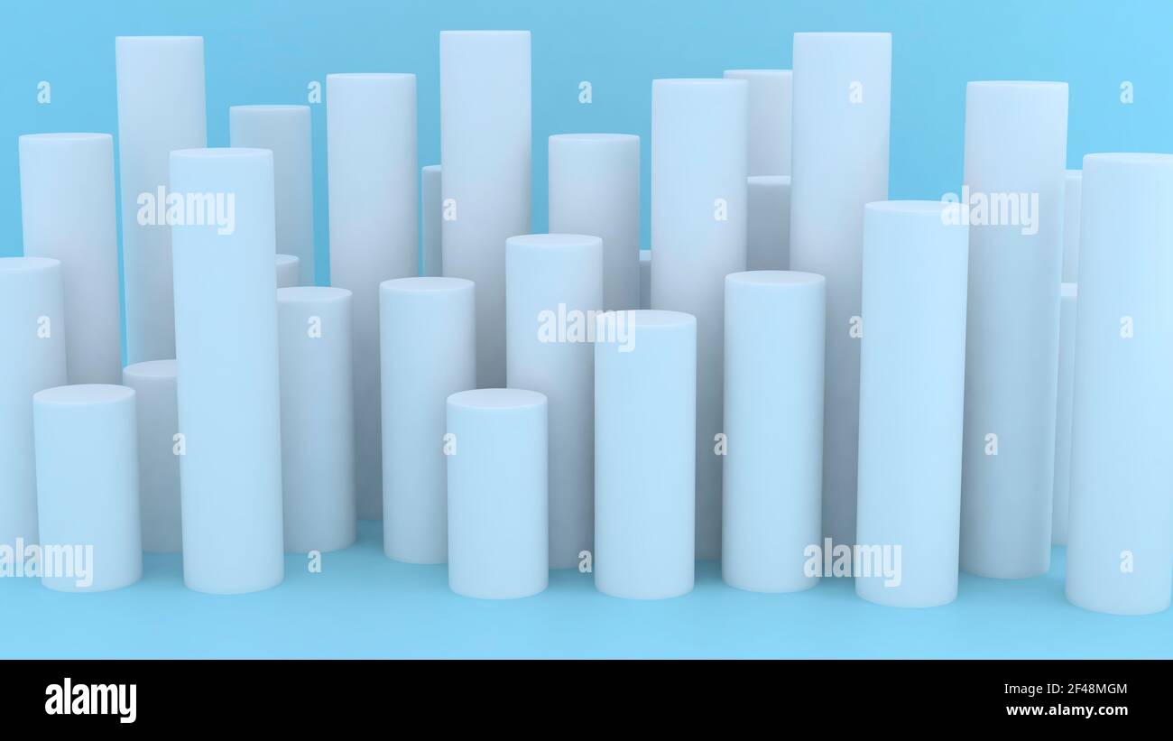 abstract background of tall white 3d render cylinders Stock Photo - Alamy