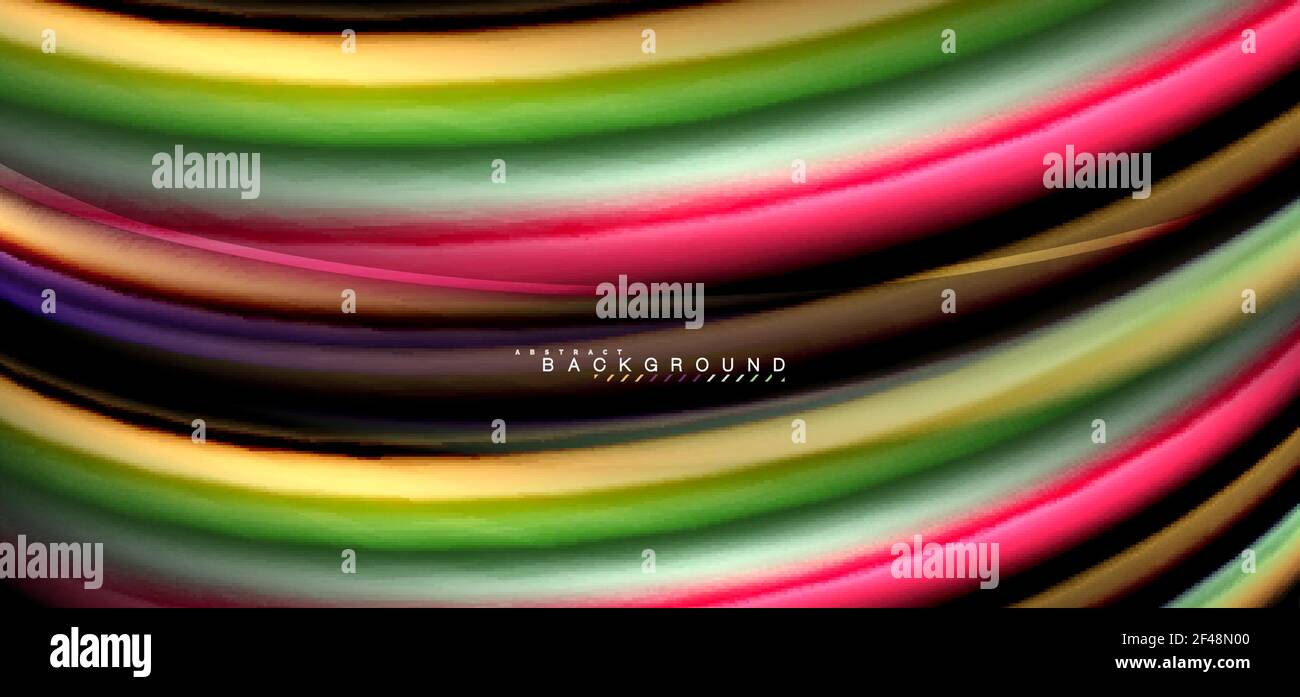 Multicolored wave lines on black background design. Multicolored wave ...
