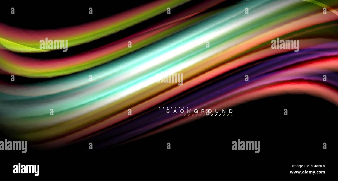 Multicolored wave lines on black background design. Multicolored wave ...