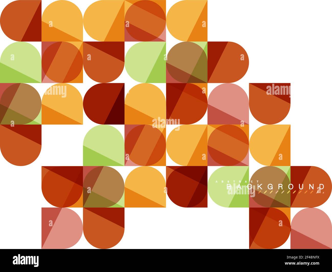 Round square geometric shapes on white, tile mosaic abstract background ...