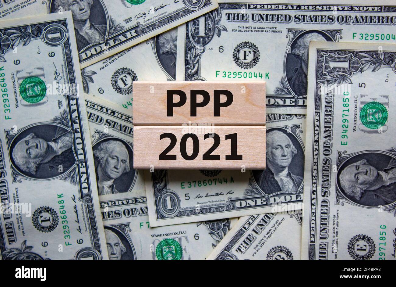 PPP, paycheck protection program 2021 symbol. Concept words PPP ...