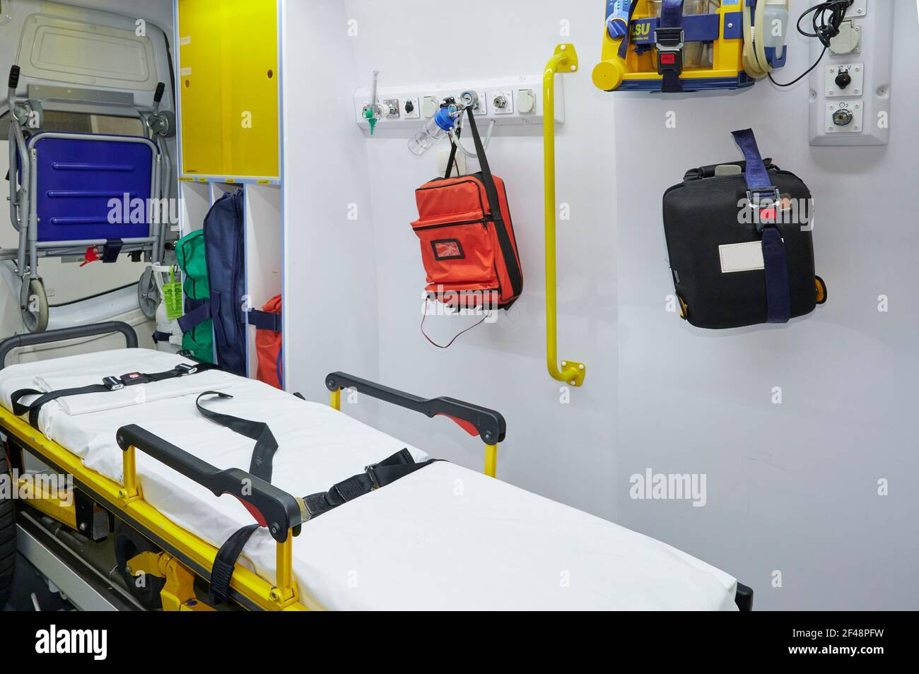 Interior of ambulance Stock Photo - Alamy