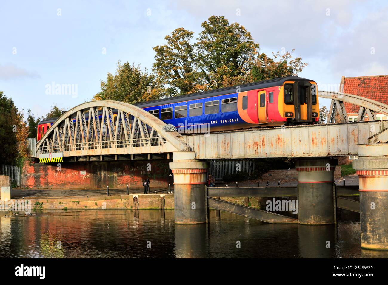 156404 East Midlands Railway Regional, on the river Witham bridge ...